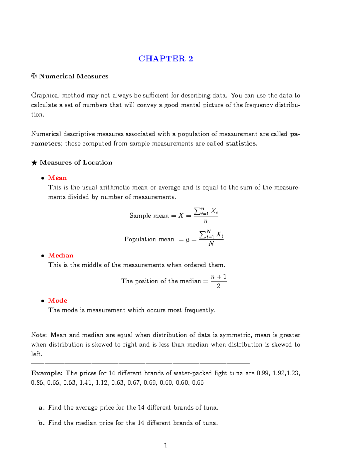 Chapter 2 - Summary Introduction to Probability and Statistics ...