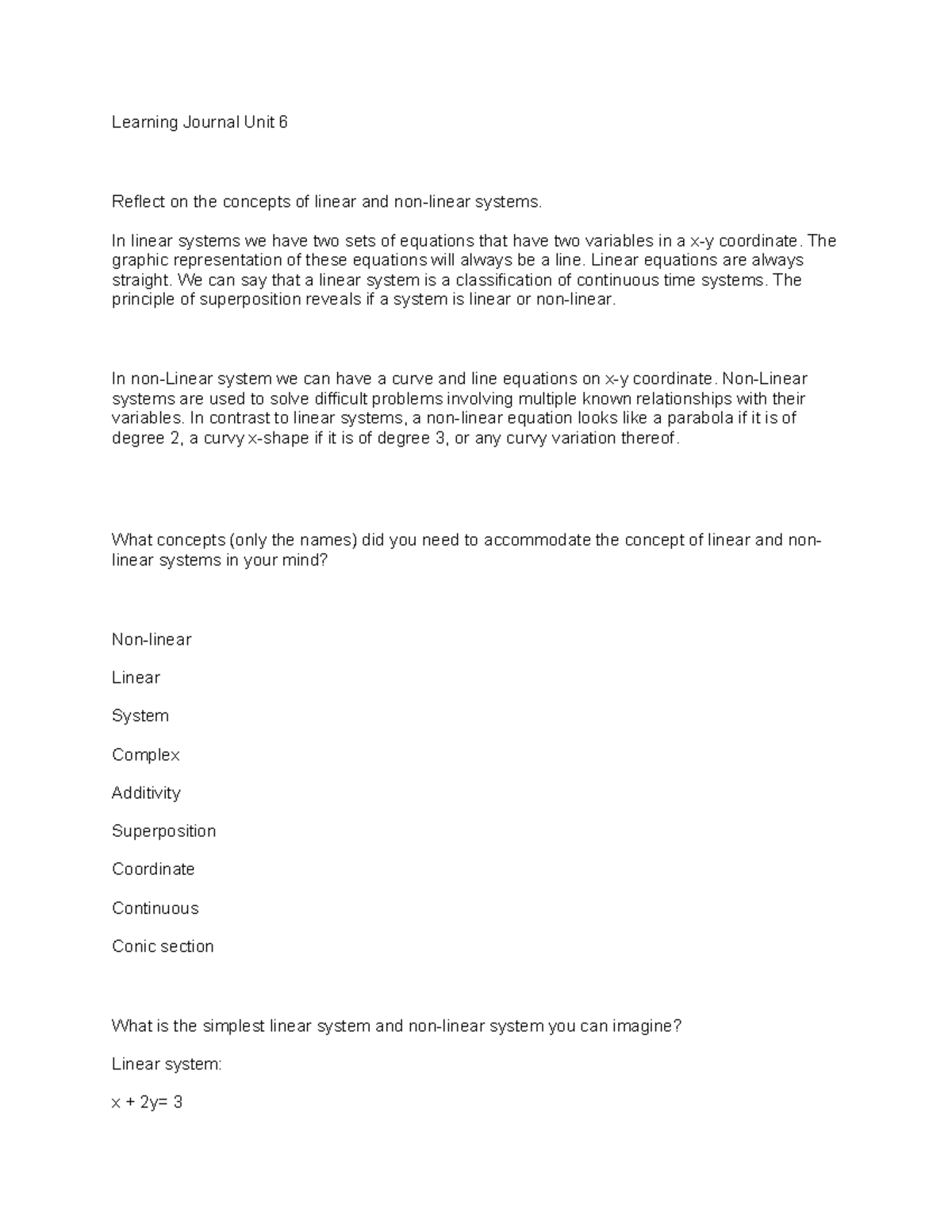 College Algebra Learning Journal Unit 6 - Learning Journal Unit 6 Reflect on the concepts of ...