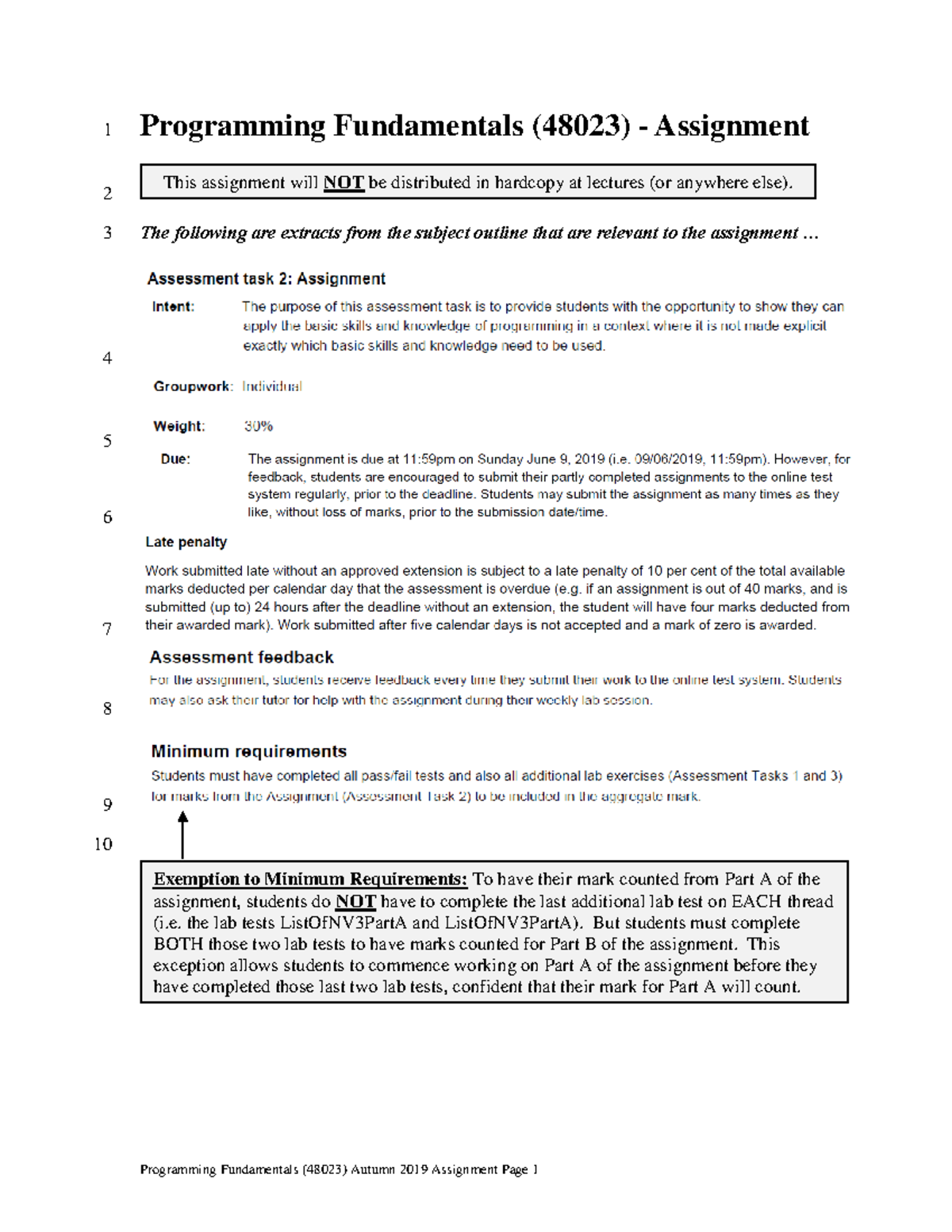 Assignment 2019 Autumn UTSMan PDF - 1 2 3 Programming Fundamentals (48023) - Assignment This ...