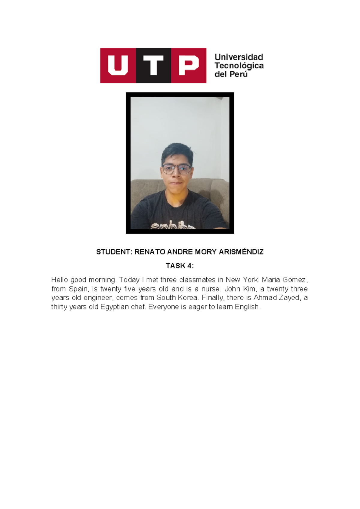 task quirurico 2022 - Asistencia al usuario quirúrgico - STUDENT: RENATO ANDRE MORY ARISMÉNDIZ ...