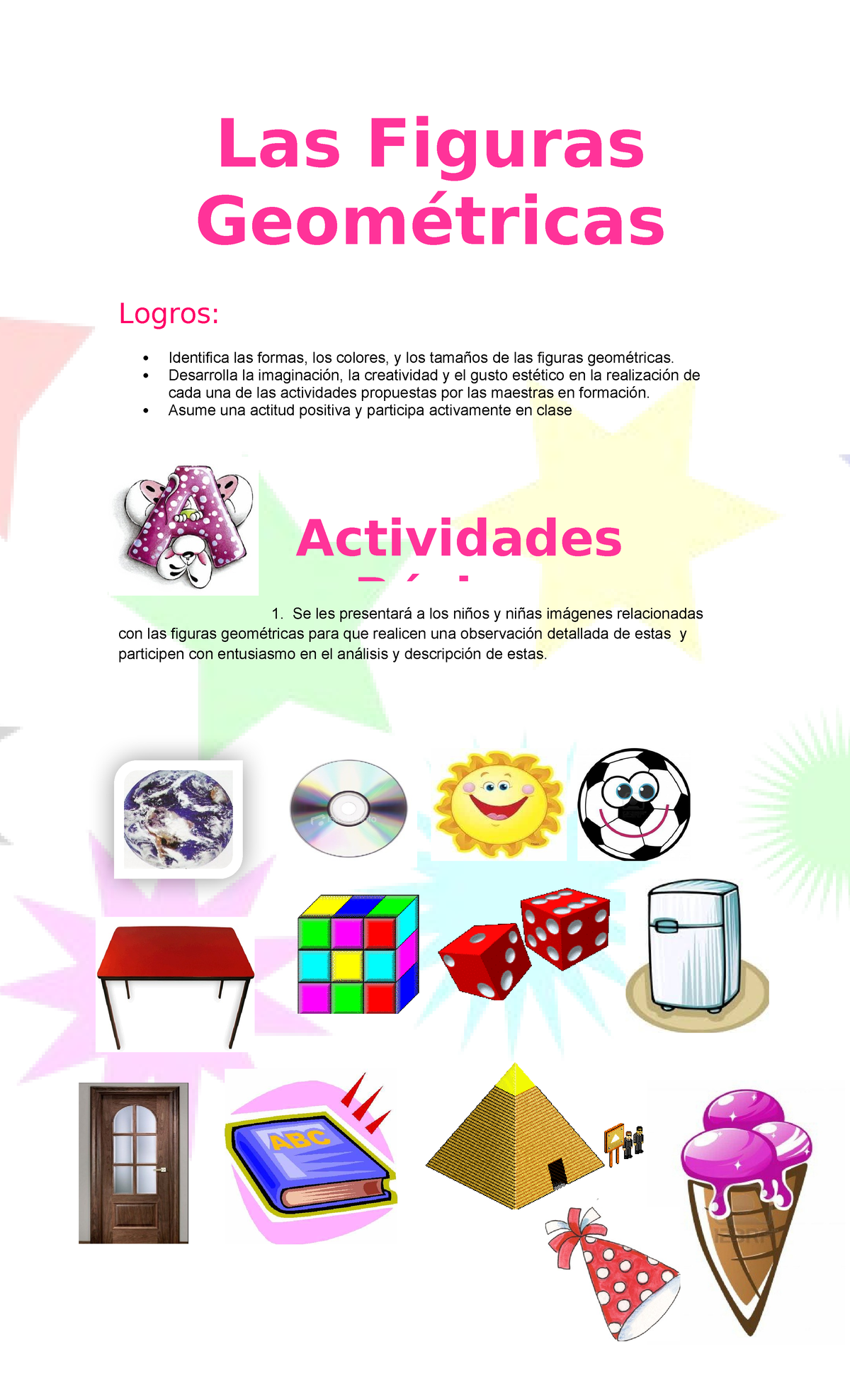Figuras Geometricas - plan de clase - Logros: Identifica las formas ...