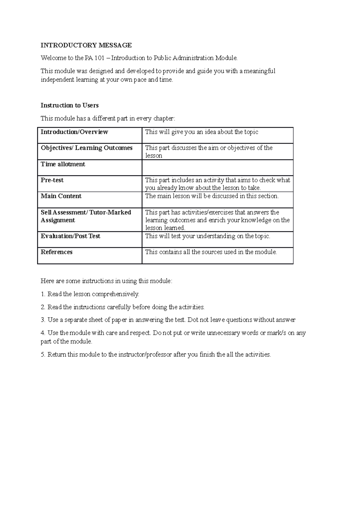 Module 2 UNIT 1 THE Principles OF Public Administration - INTRODUCTORY ...