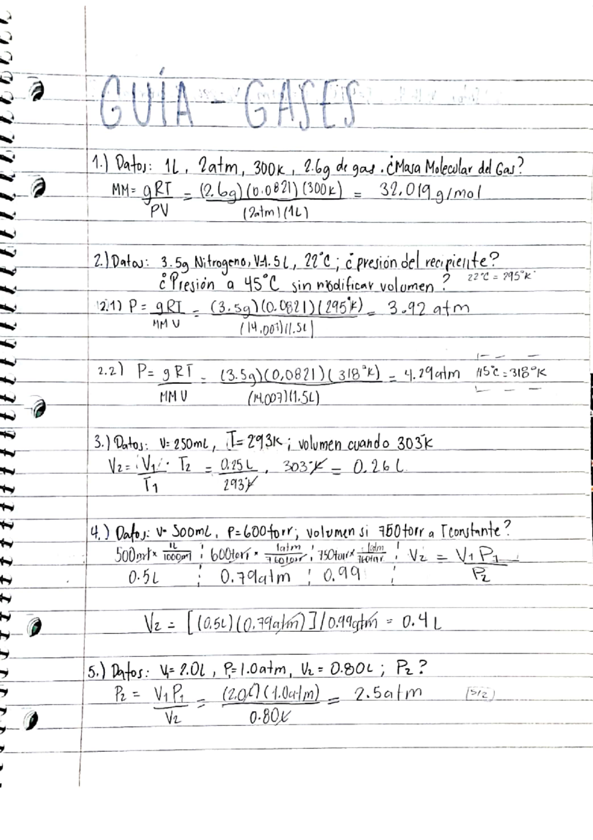Guía de gases - Quimica fundamental - Studocu
