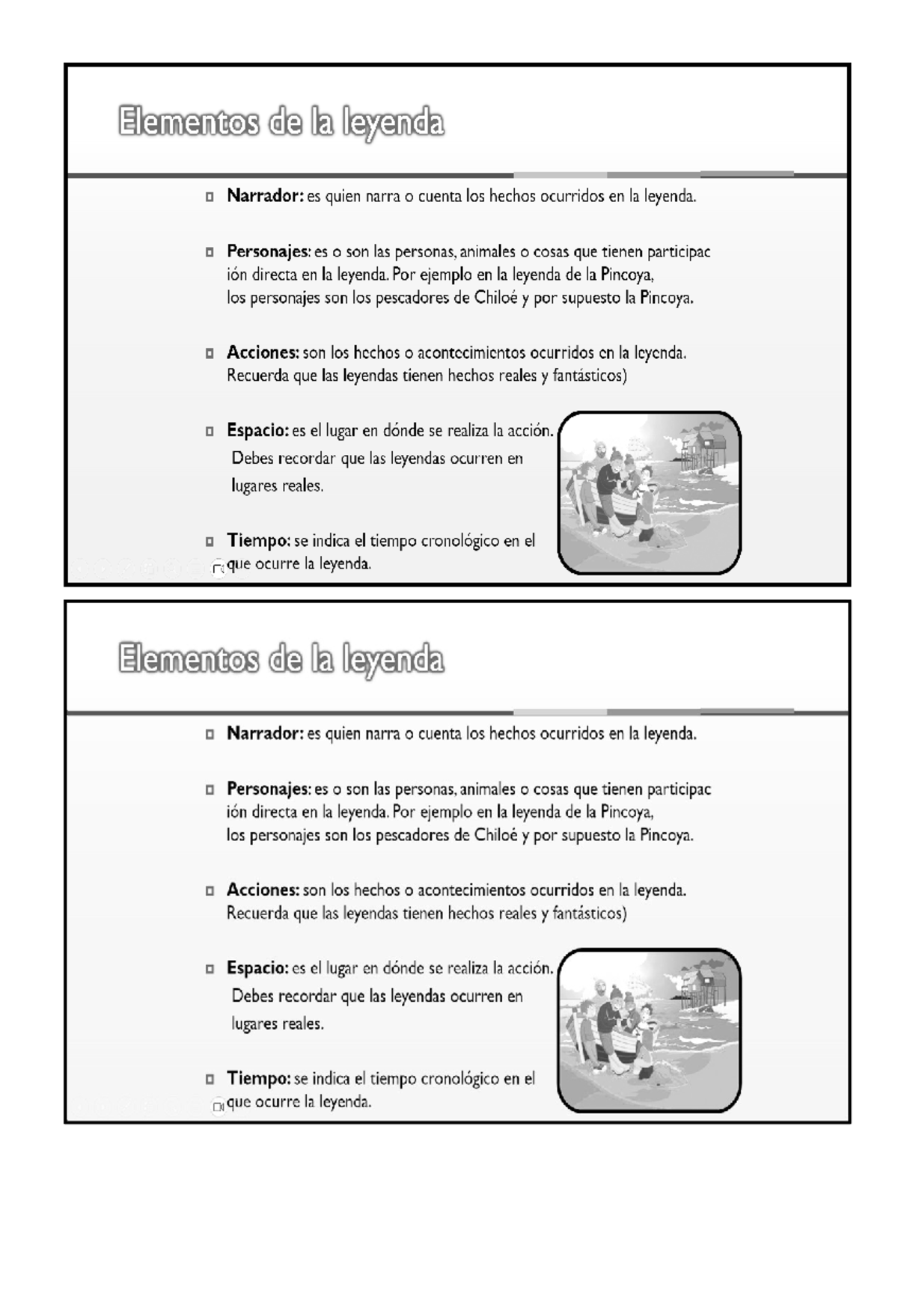 Pegar 2 - lenguaje - Elementos de la leyenda Narrador: es quien narra o ...