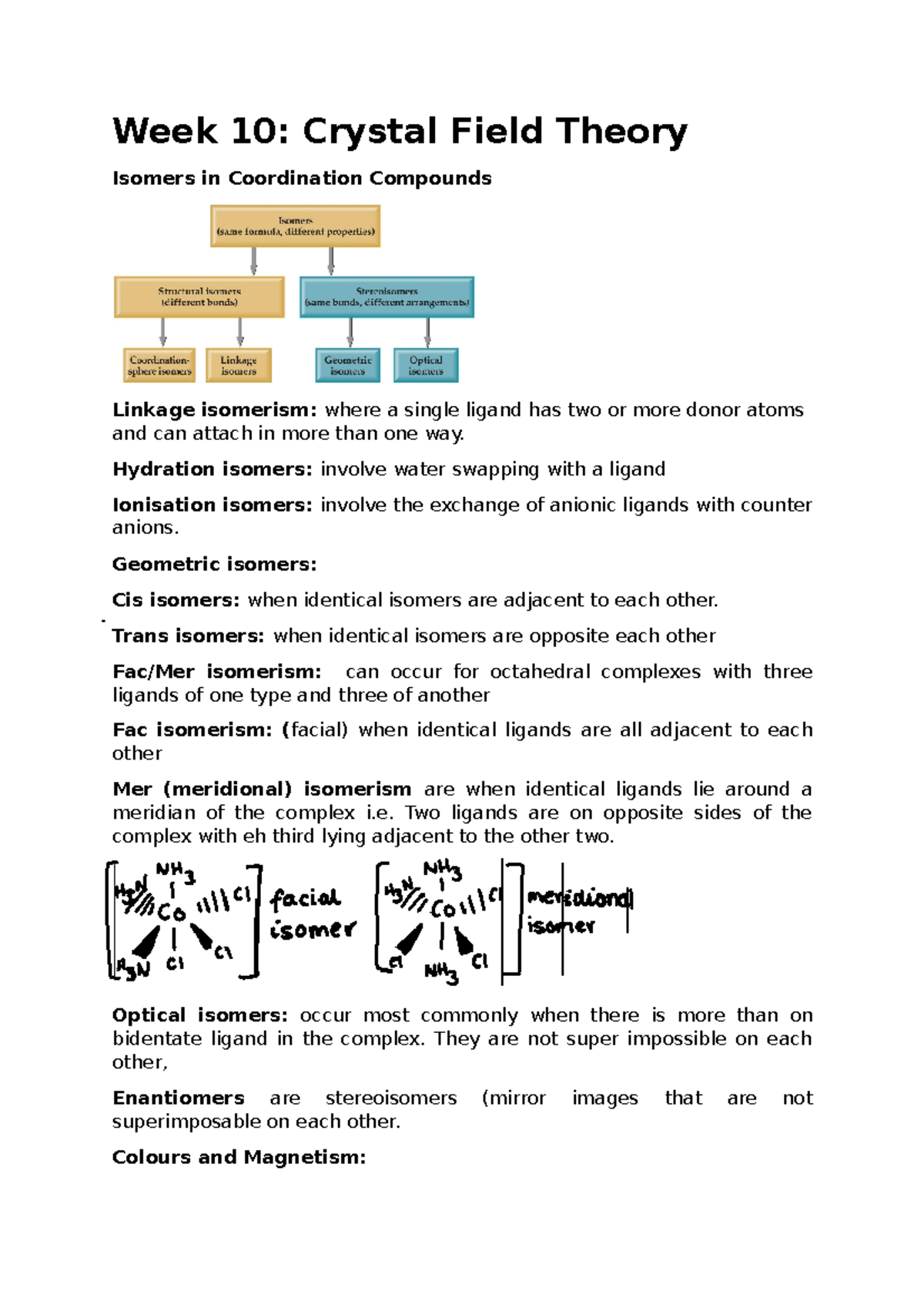 CHM Week 10 - Scaffolding notes for the topics of weeks workbook and ...