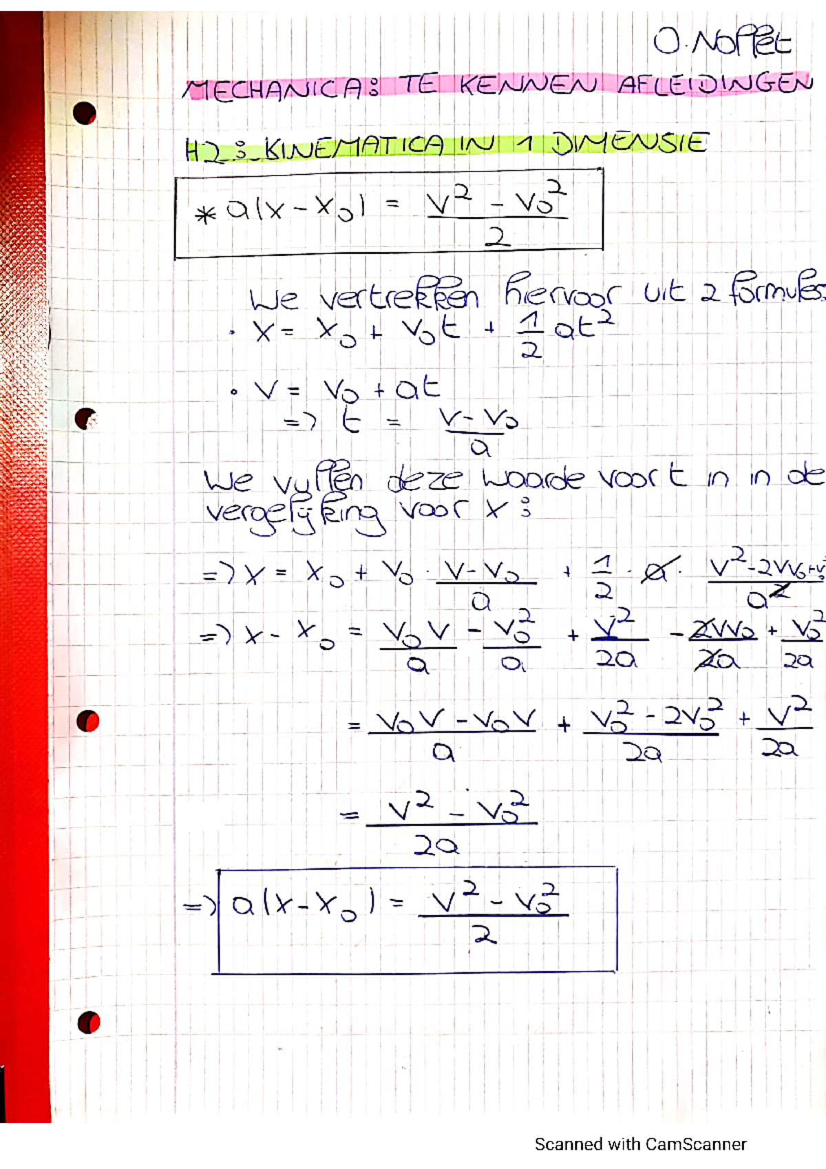 Afleidingen mechanica - Mechanica - Studocu