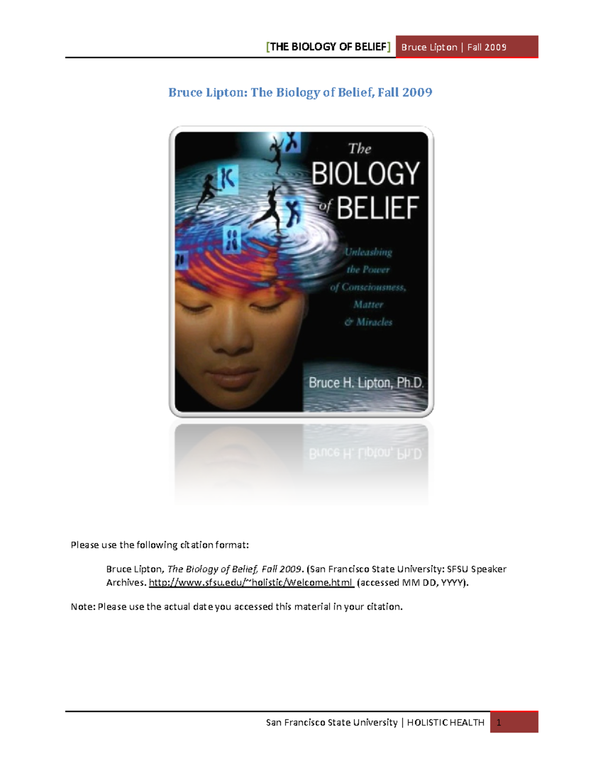 Biology(2)-1 - Medicine reaserch - Bruce Lipton: The Biology of Belief ...