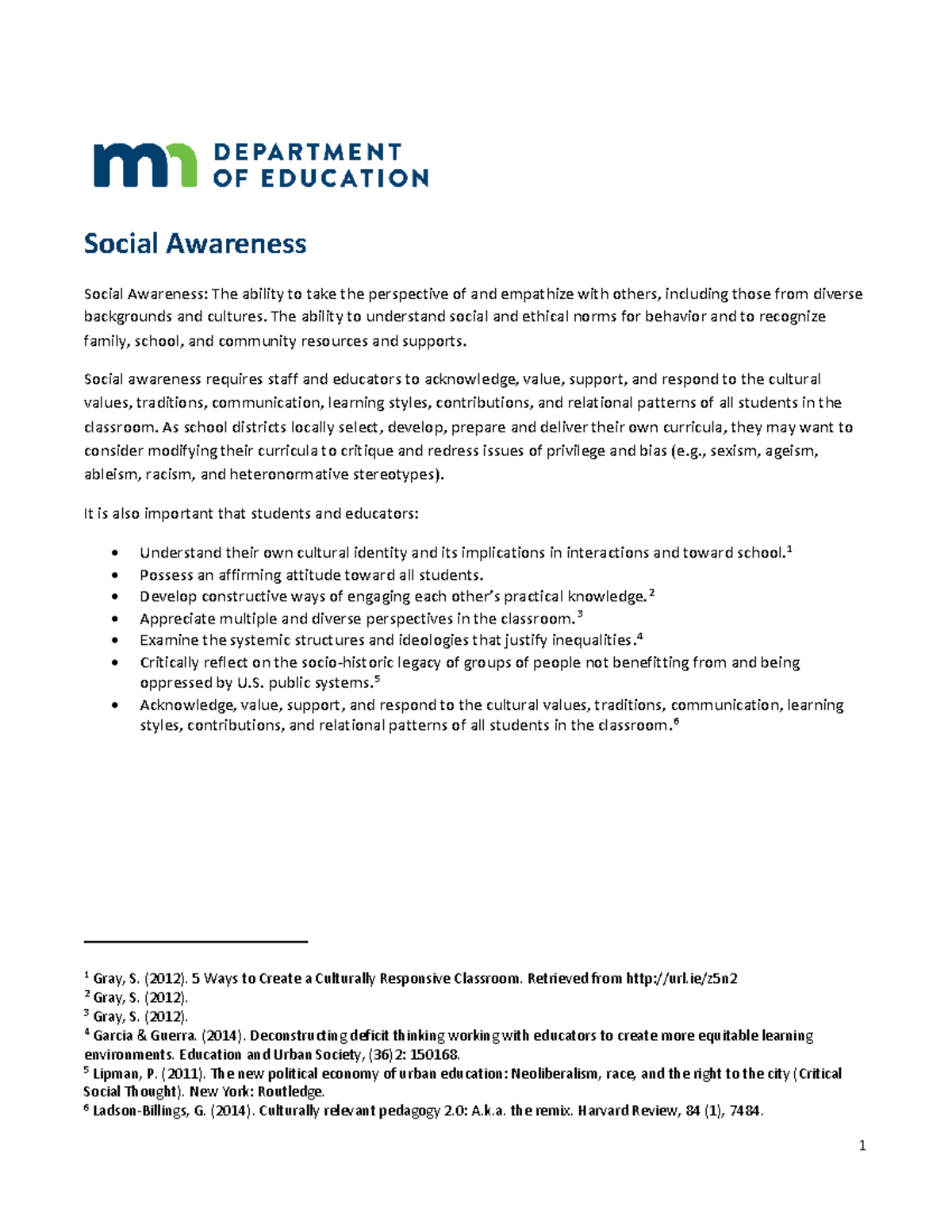 Social Awareness Competency - Social Awareness Social Awareness: The ...