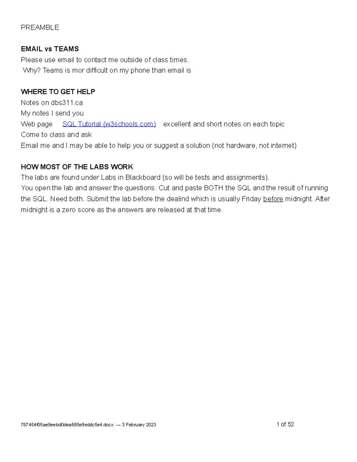 Les02-Single functions-20223 - ####### PREAMBLE ####### EMAIL vs TEAMS ...