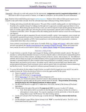 [Solved] Identify in which section of a lab report the following ...