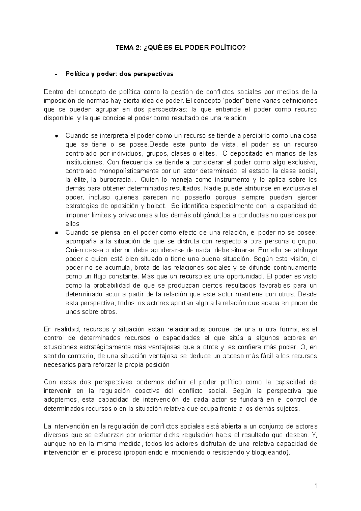 TEMA 2 - ¿QUÉ ES EL PODER POLÍTICO? - TEMA 2: ¿QUÉ ES EL PODER POLÍTICO ...