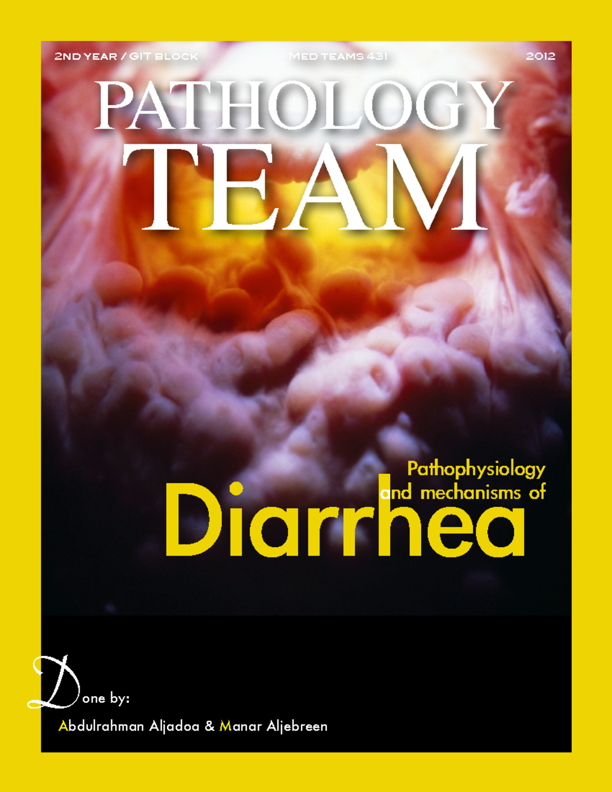 Diarrhea - to assist students - PATHOLOGY TEAM 2nd year / GIT block Med ...