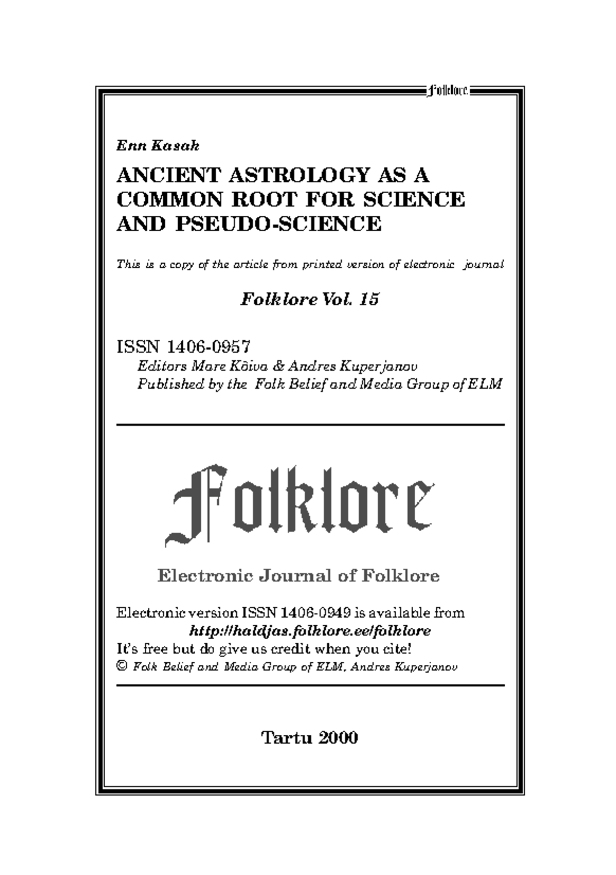 Ancient astrology - ANCIENT ASTROLOGY AS A COMMON ROOT FOR SCIENCE AND ...