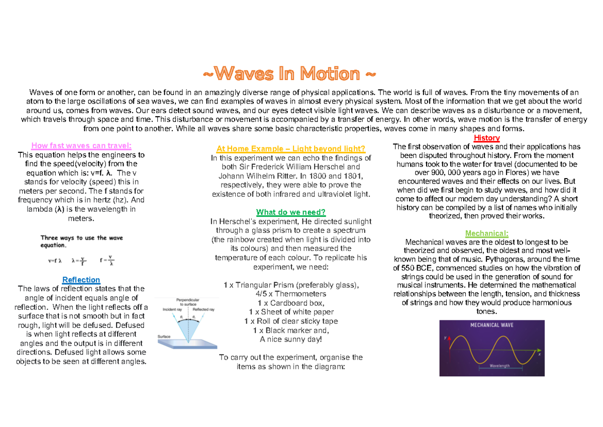 Waves in motion - How fast waves can travel: This equation helps the ...