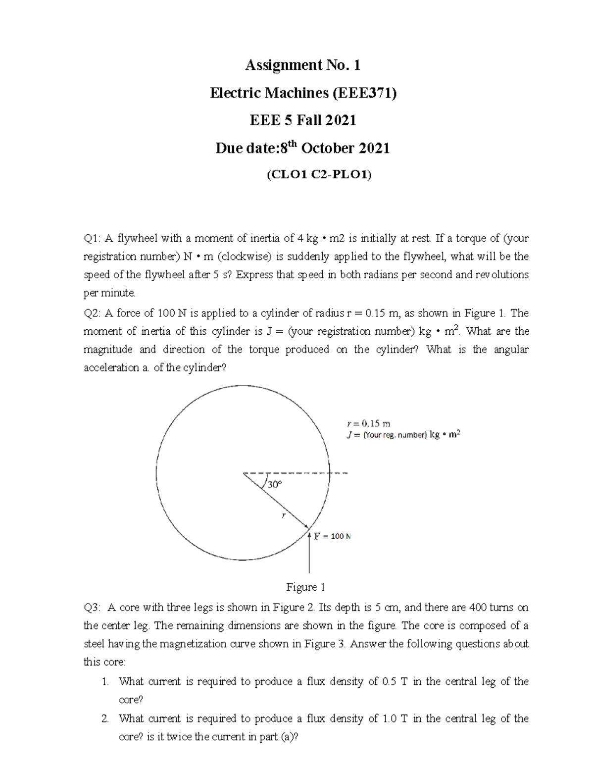 Assignment 1 chapter1 and 2 - Assignment No. 1 Electric Machines ...