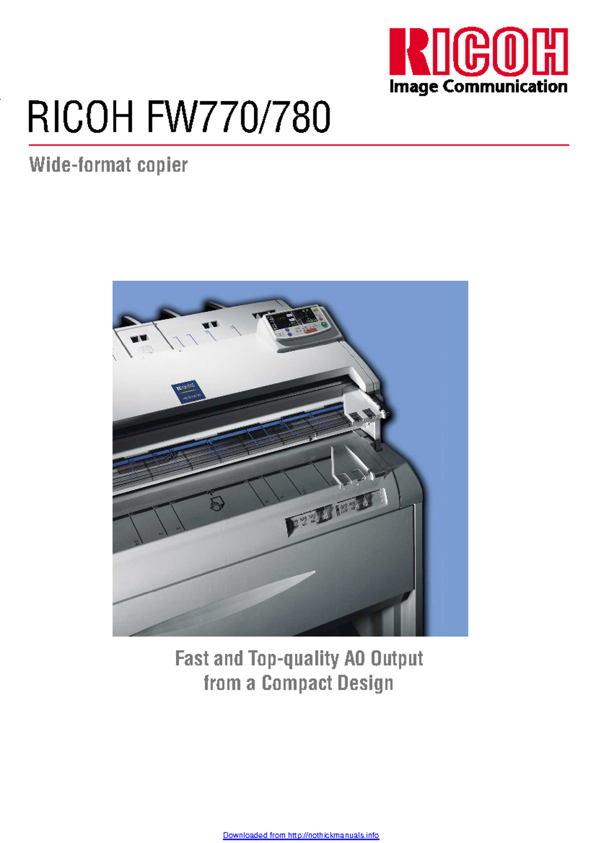 Ricoh-fw780 - Información general - RICOH FW770/ Wide-format copier ...