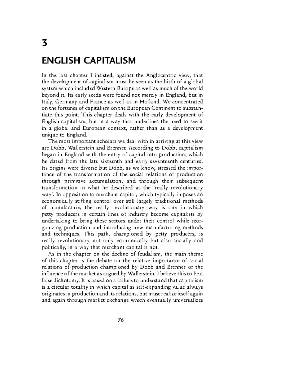 The Birth of Capitalism - 3 englIsh caPItalIsm In the last chapter I ...