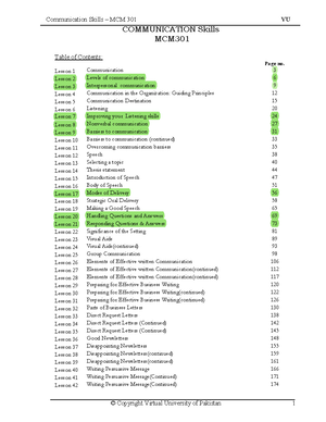 MCM 301 Assignment - Communication skills - VU - Studocu
