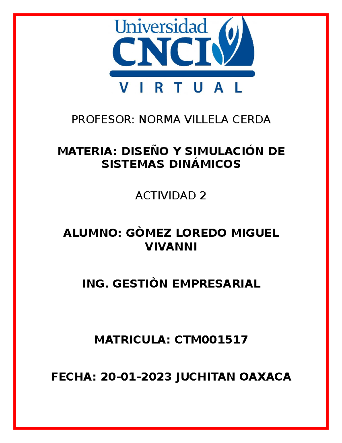 Actividad 2 - PROFESOR: NORMA VILLELA CERDA MATERIA: DISEÑO Y ...