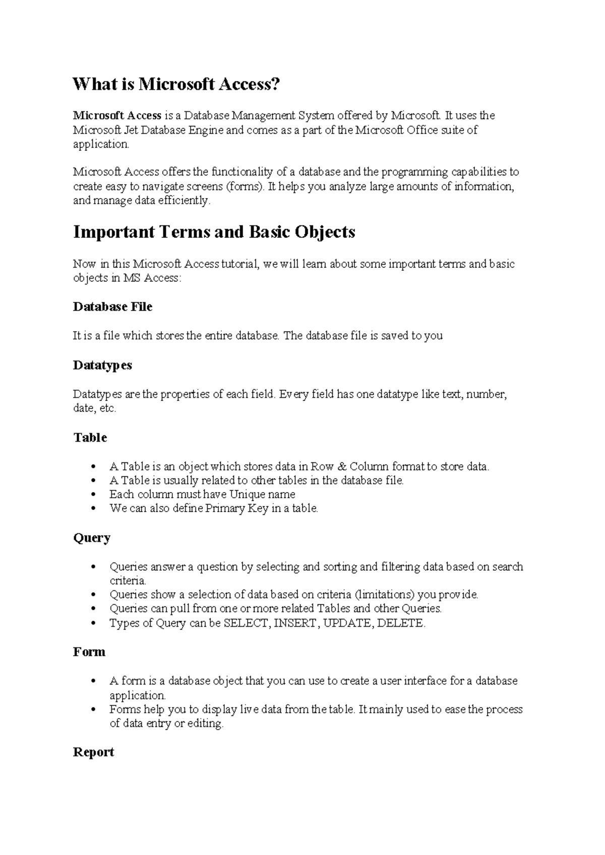 Mcrosoft Access Database - What is Microsoft Access? Microsoft Access ...