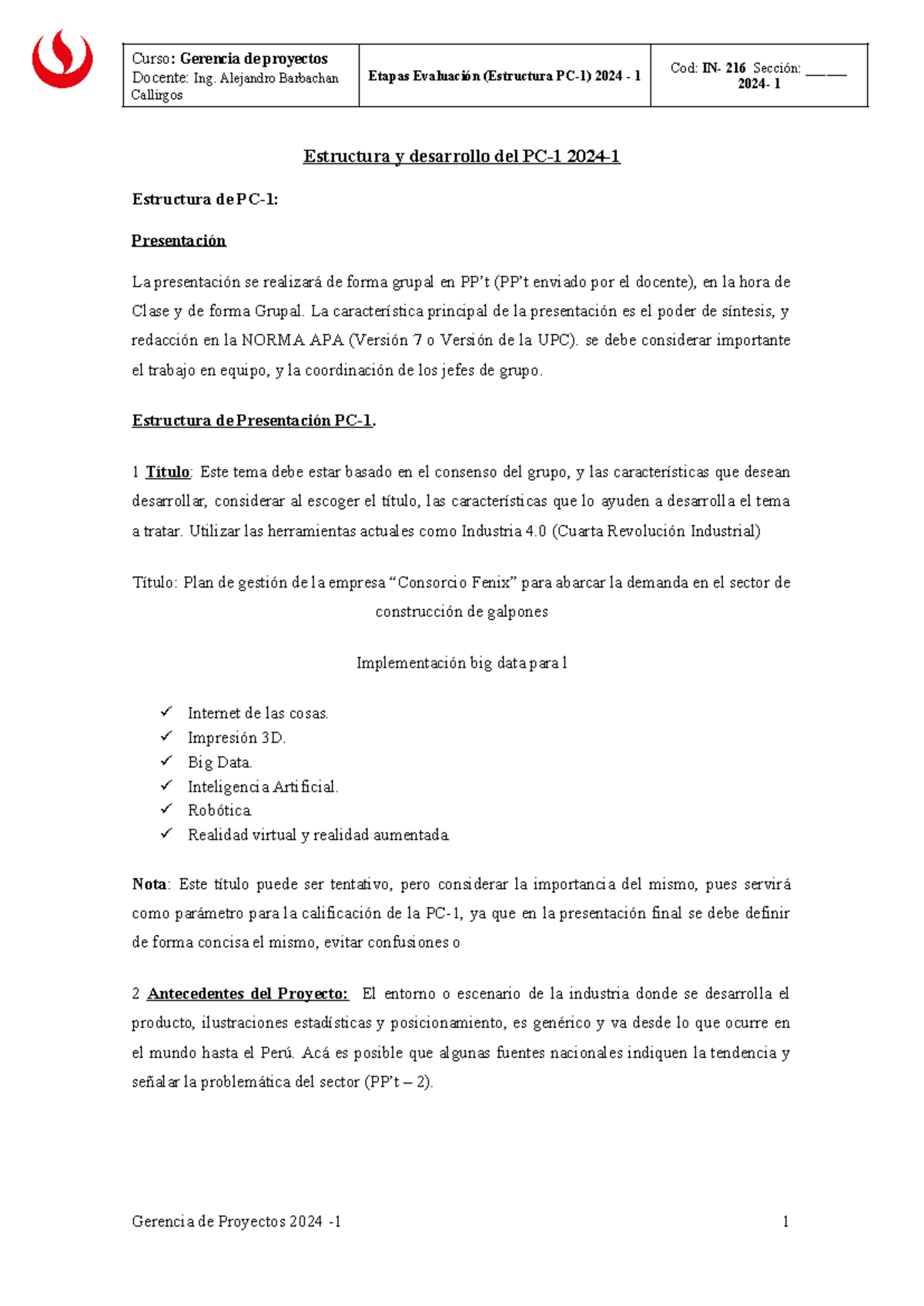 uciado de PC-1 (Estru - Estructura y desarrollo del PC-1 2024 ...