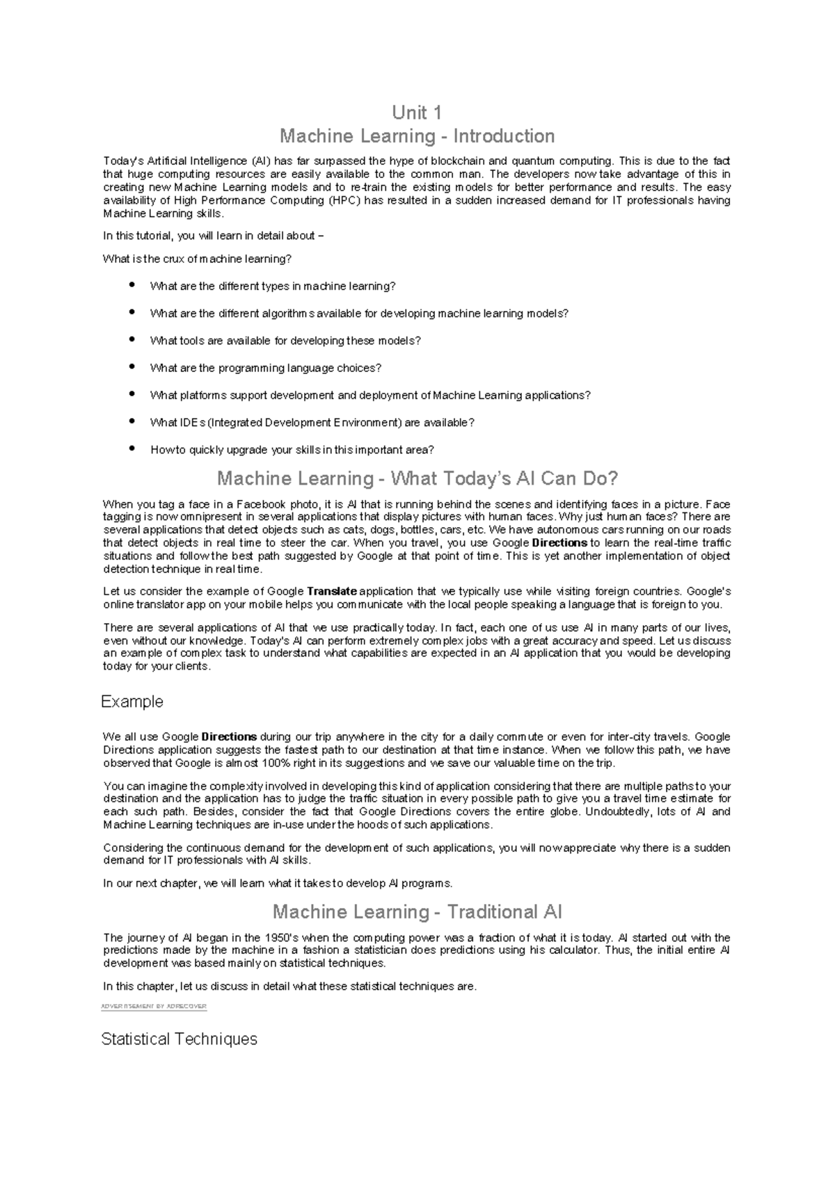 Unit 1 Machine learning p1 - Unit 1 Machine Learning - Introduction ...