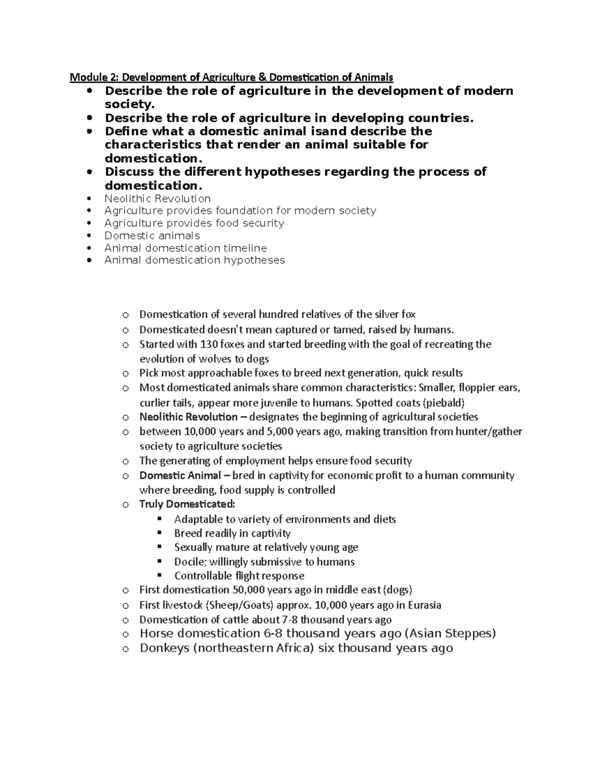 Module 2 - Lecture notes 2 - Module 2: Development of Agriculture ...