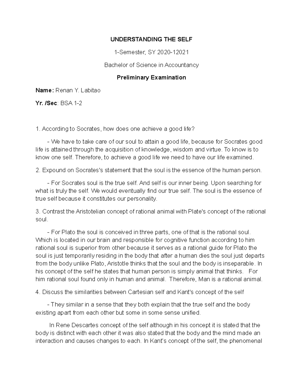 Understanding THE SELF Prelim-WPS Office - Human Resource Management ...