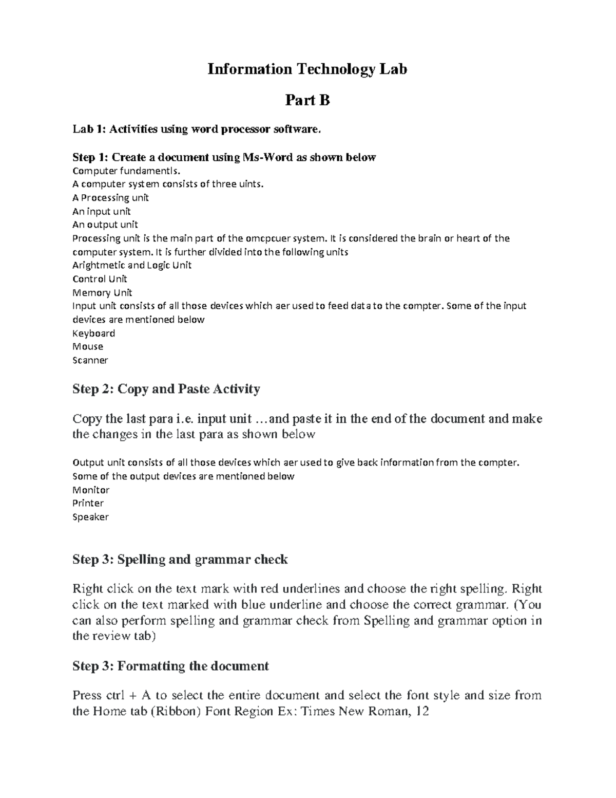 Computer Fundamentals Lab Nep Part B - Information Technology Lab Part ...