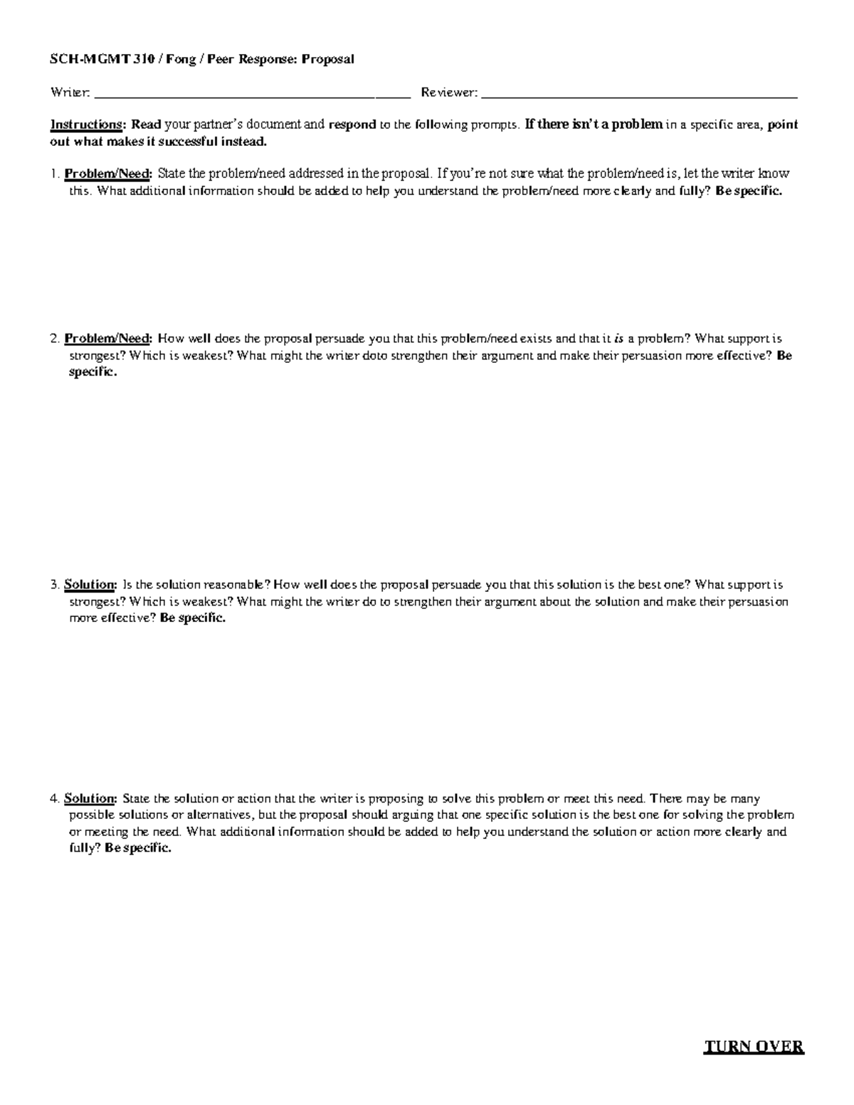 Peer Response (rev 3-2021) - problem (PDF) - TURN OVER SCH-MGMT 310 ...