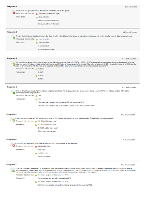 PC2 2021-1 - pc2 - Pregunta 1 0 de 0,5 puntos Total cash flows to investors in an ABS issue are ...