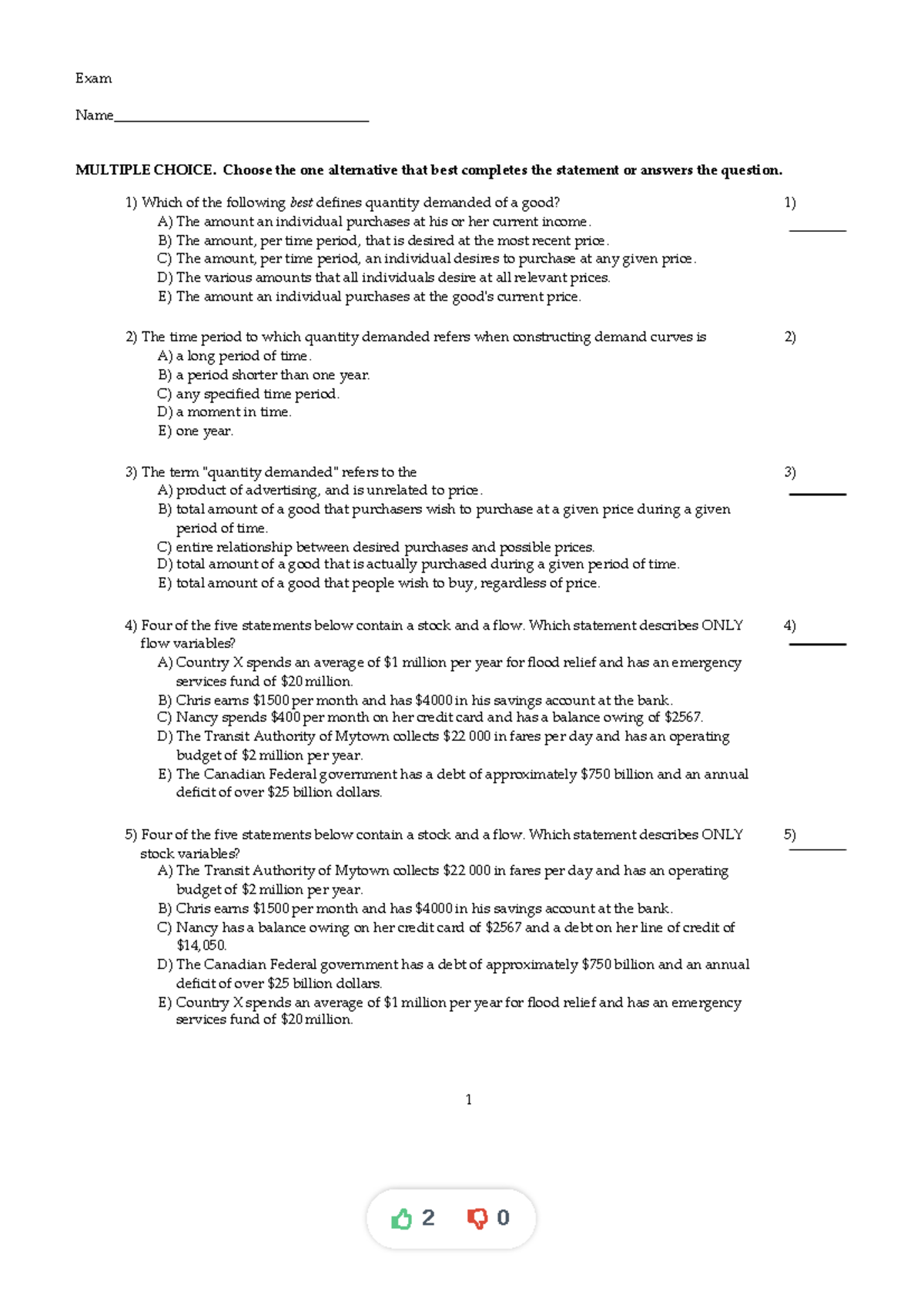 Economics-supply-and-demand-test-bank compress - Exam Name