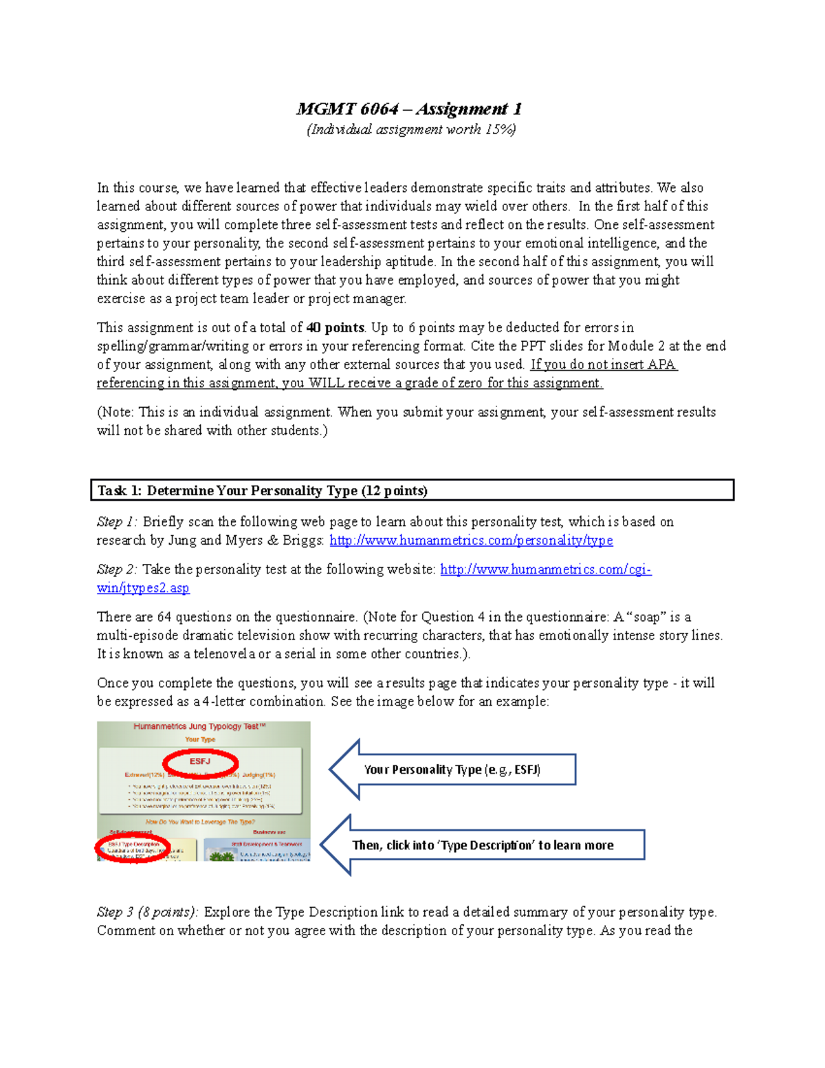 Hania Mgmt 6064 Assignment 1 Mgmt 6064 Assignment 1 Individual Assignment Worth 15 In
