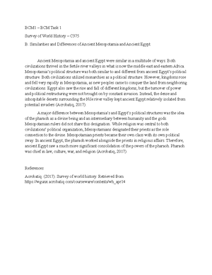 C375 Task 1 - Task 1 - February 4, 2023 C375-Survey of World History ...