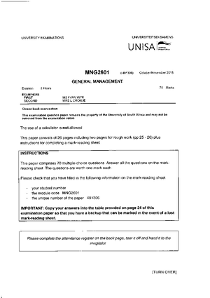 MNG2601-Past-paper - Notes - mng2601 - Unisa - Studocu