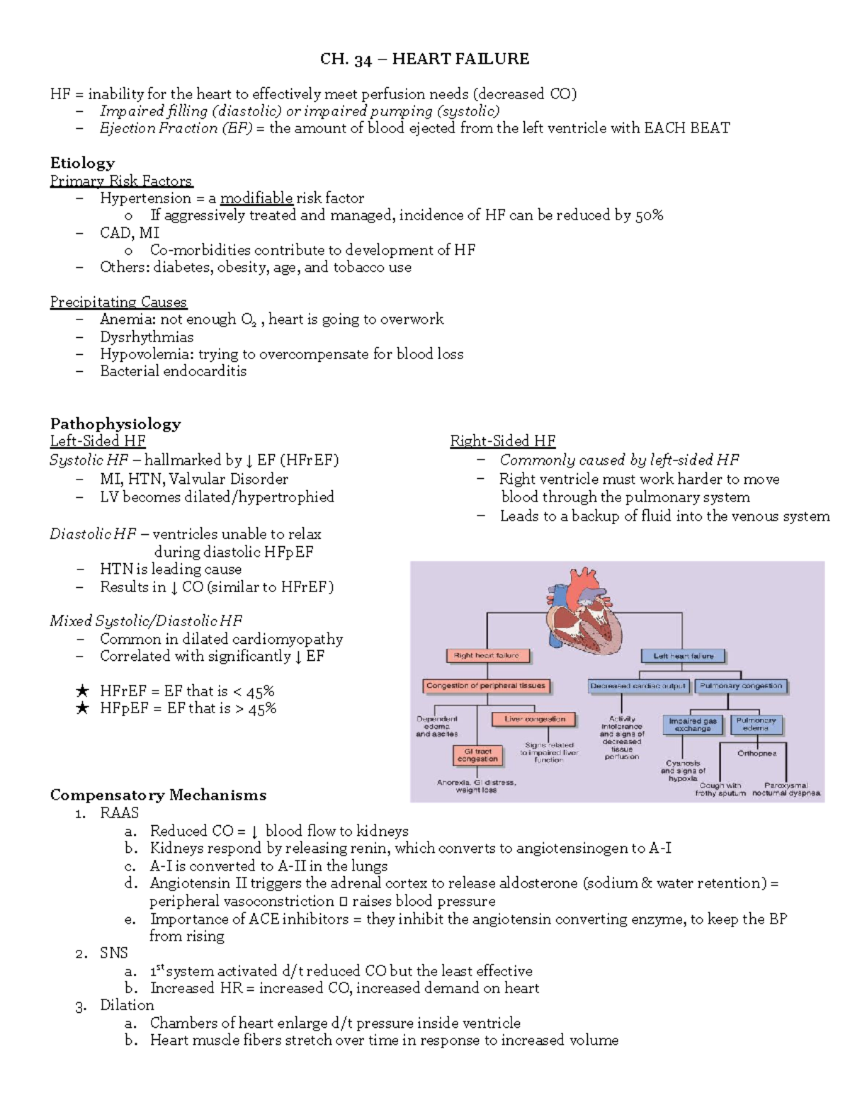 Heart Failure - Adult Health Maintenance II - CH. 34 – HEART FAILURE HF ...