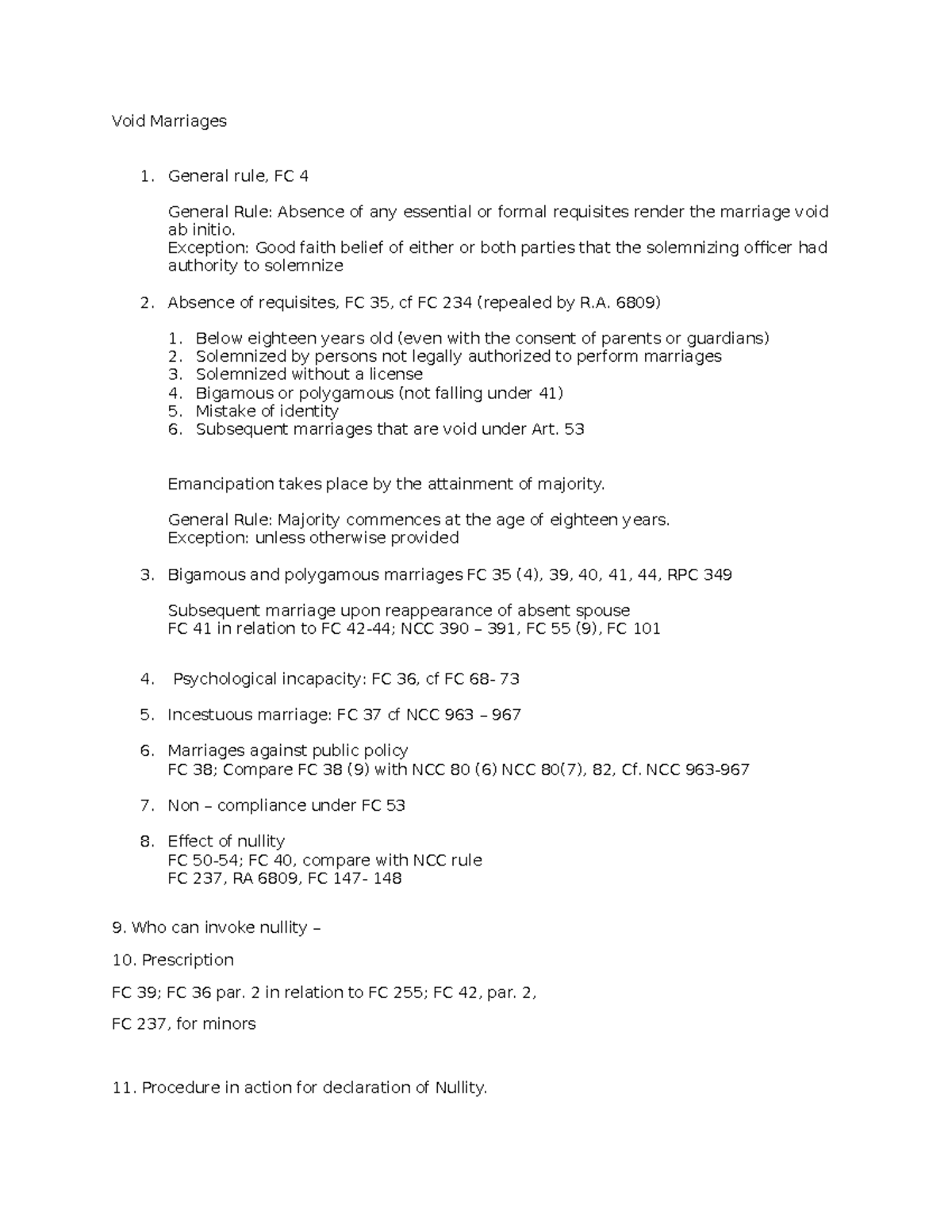 Void Marriages - notes notes notes notes notes notes notes notes notes ...