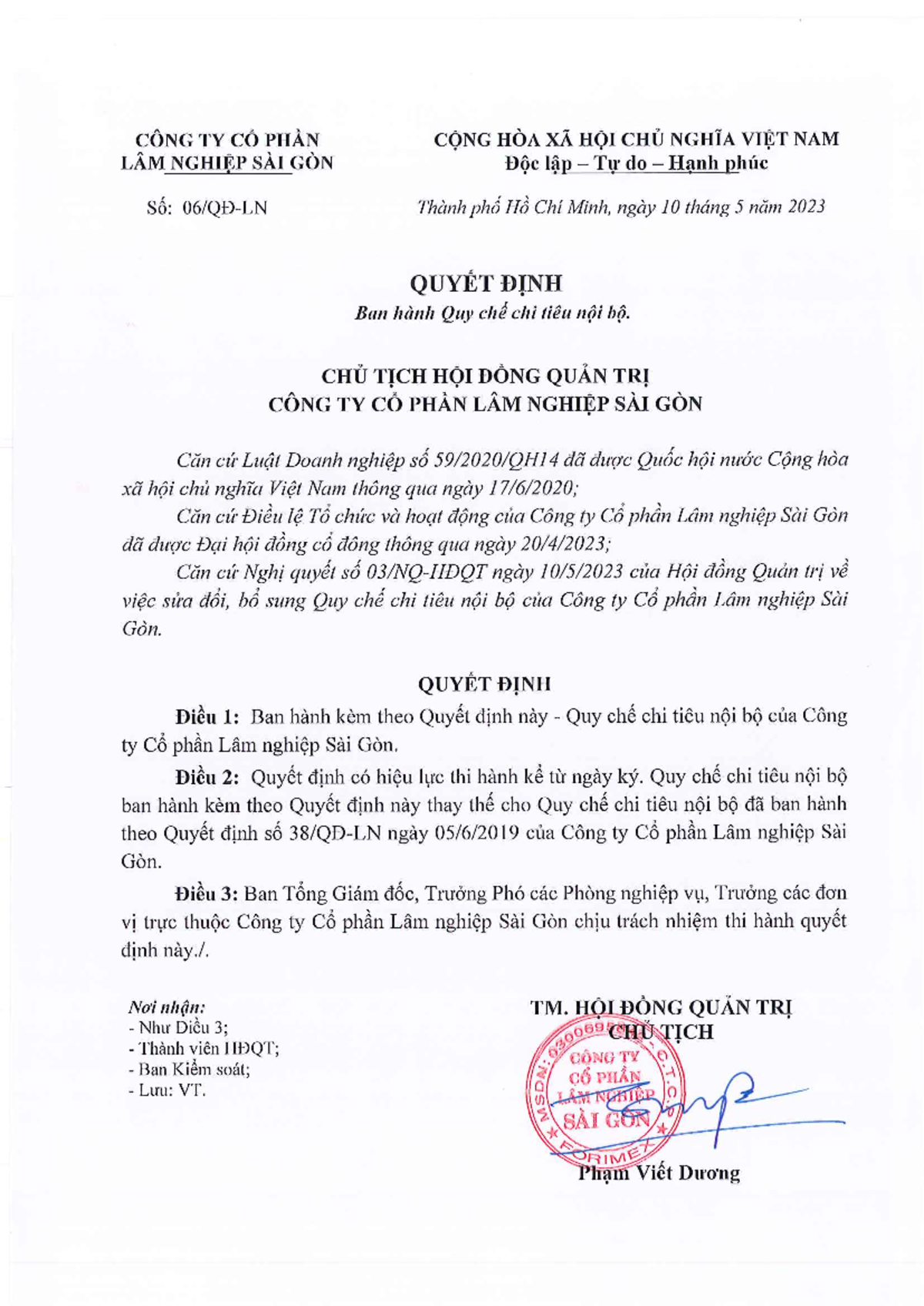 Quy che chi tieu noi bo -sua doi bo sung - Kế toán quản trị 1 - Studocu