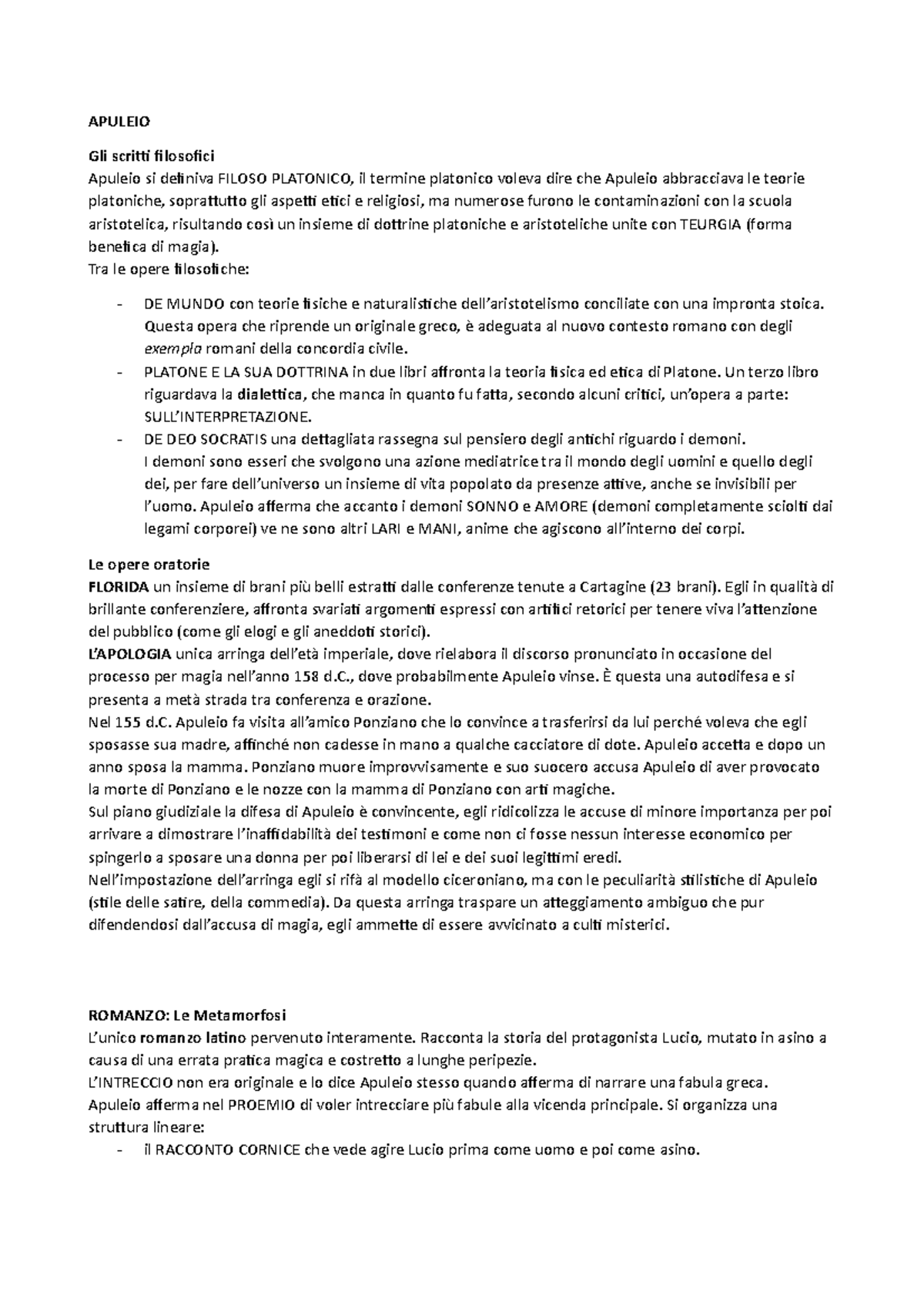 Opere di Apuleio - APULEIO Gli scritti filosofici Apuleio si definiva ...