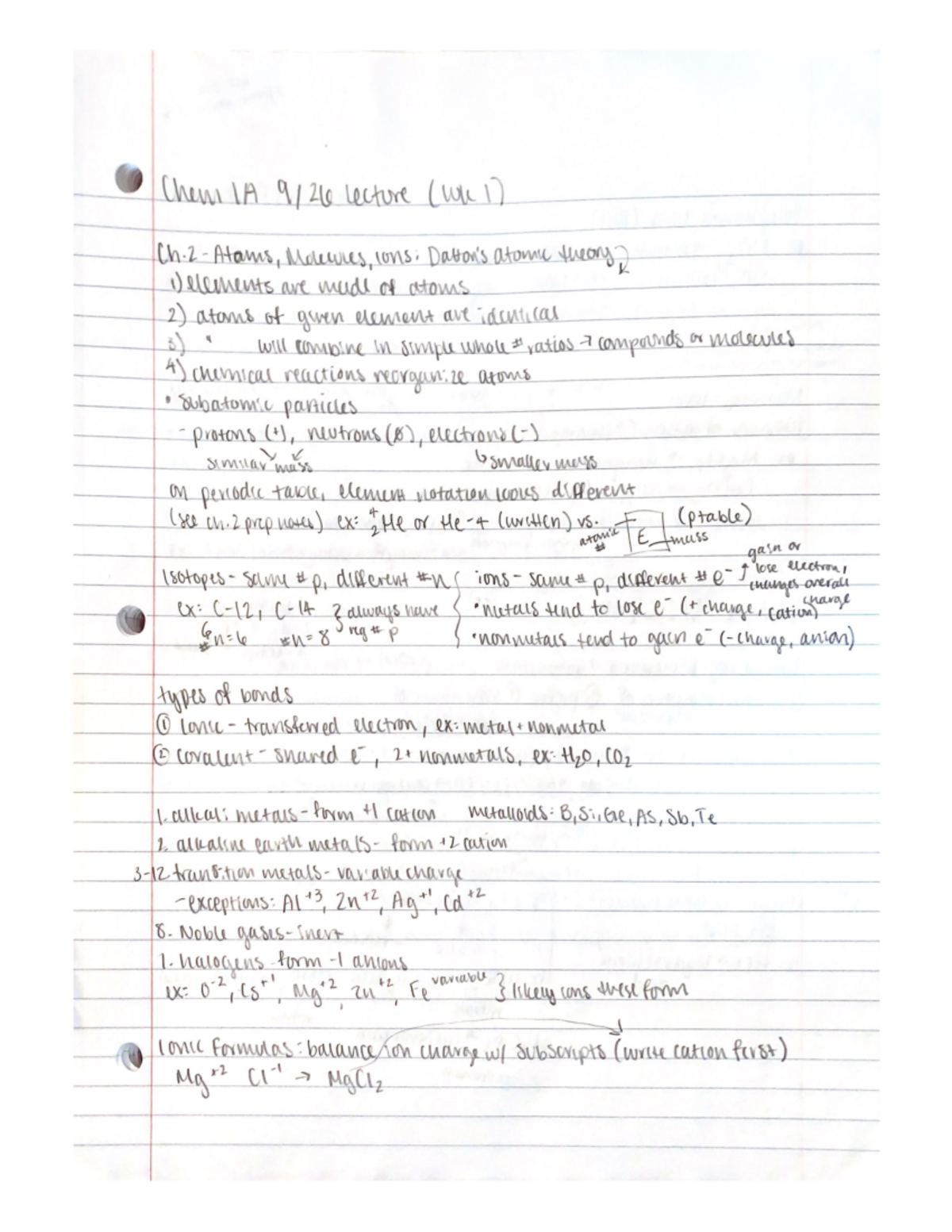 Week 1-2 Lecture Notes - CHEM1A - Studocu