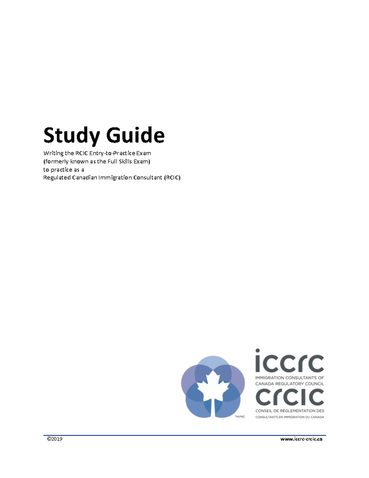 RCIC Entry to Practice Exam Study Guide - © iccrc-crcic Study Guide ...