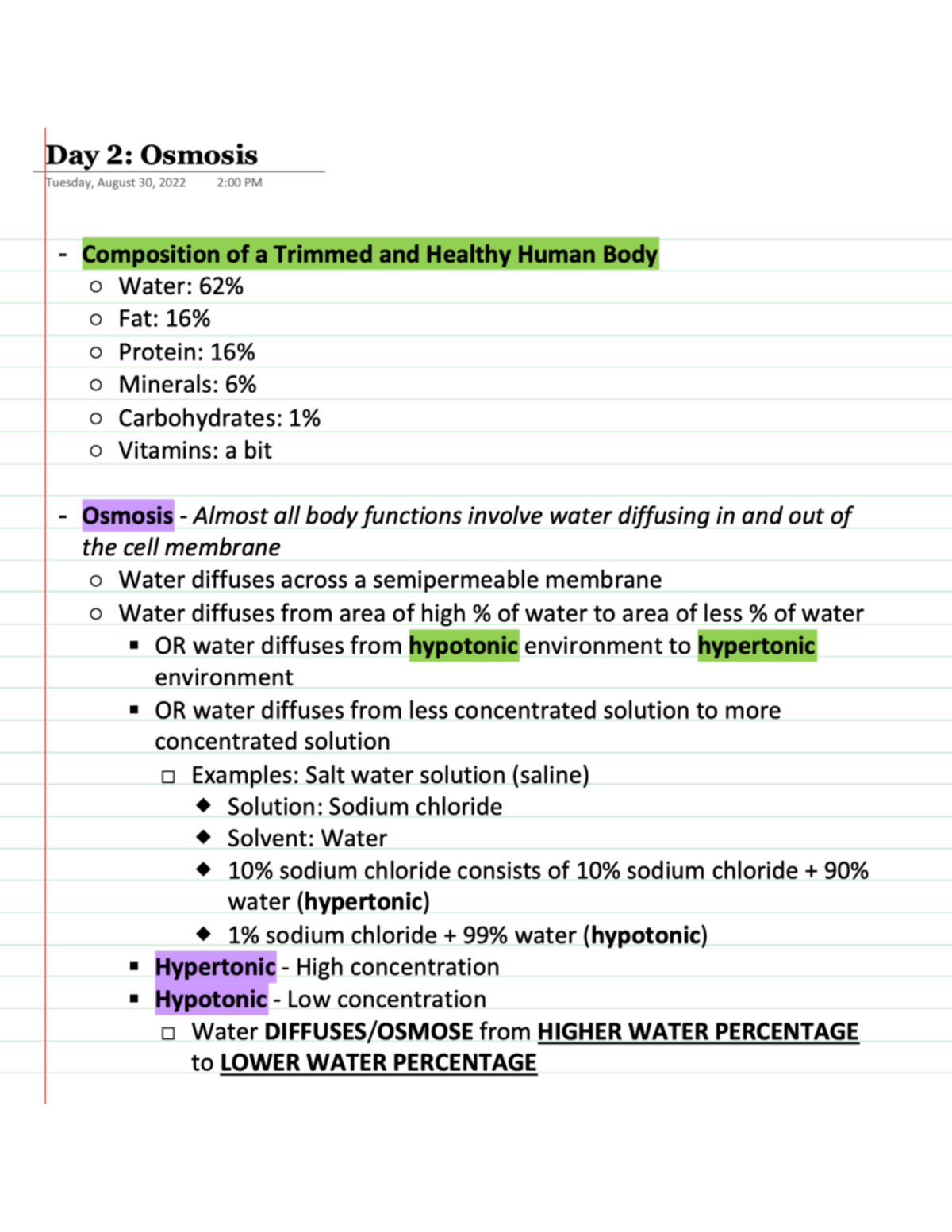 Intro to Osmosis - BIOL 102LF - Studocu