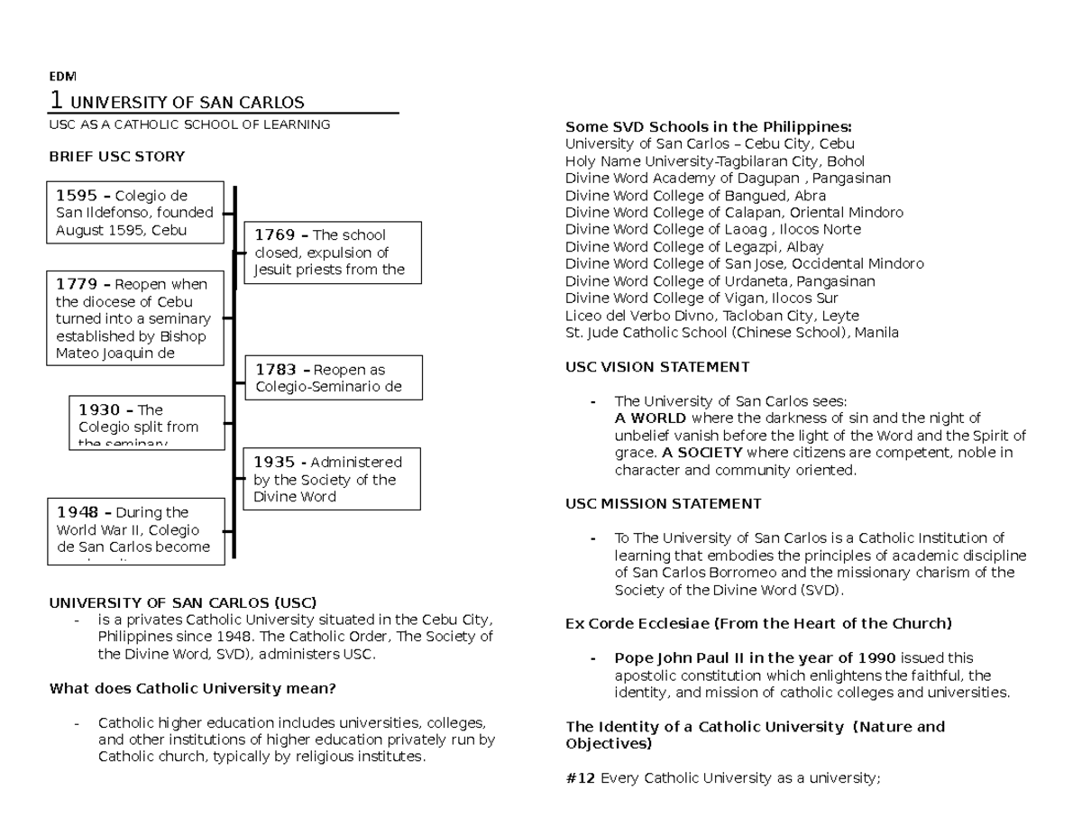 Missionary- Introduction chap 1 - EDM 1 UNIVERSITY OF SAN CARLOS USC AS ...
