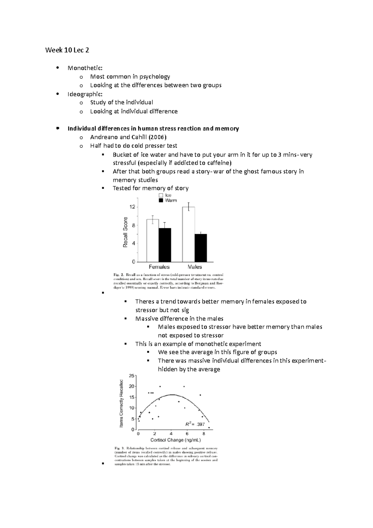 Week 10 Lec 2 - Week 10 Lecture 2 notes - Week 10 Lec 2 Monothetic: o ...