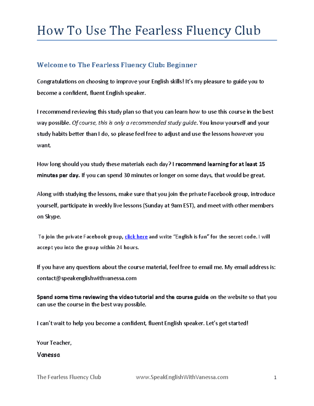 Start HERE How to use The Fearless Fluency Club Beginner - How To Use The Fearless Fluency Club ...