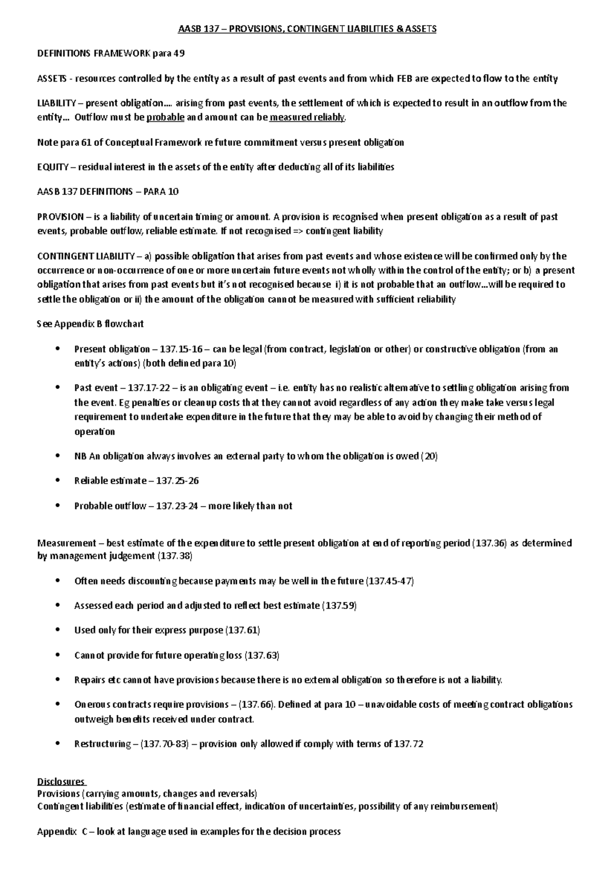 ASR week 6 - UPASS Week 6 - AASB 137 – PROVISIONS, CONTINGENT ...