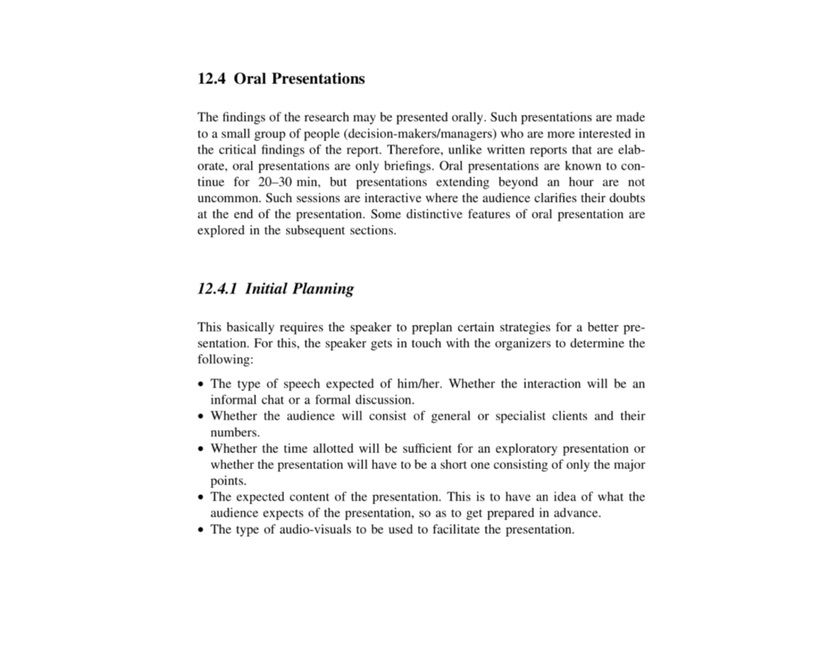 Oral presentations - Business Research - Studocu