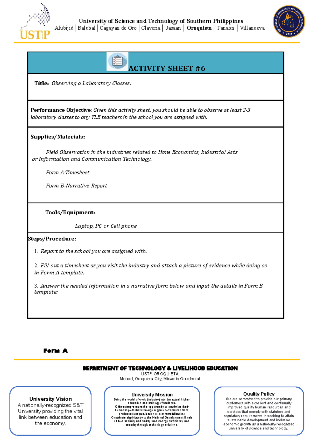 Activity-6 - notes - Alubijid│Balubal│Cagayan de Oro│Claveria│ Jasaan ...