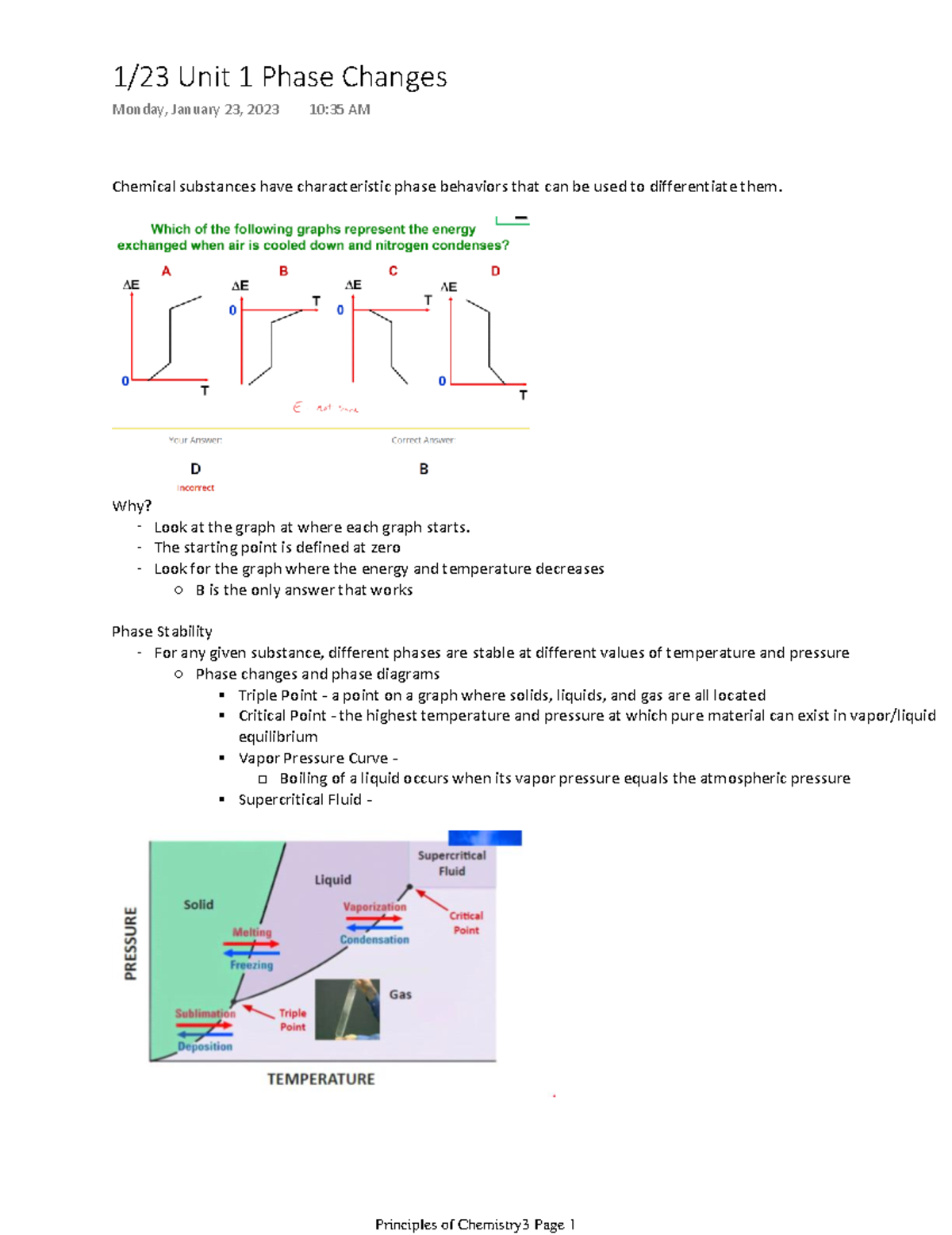 123 Unit 1 Phase Changes - Chemical substances have characteristic ...