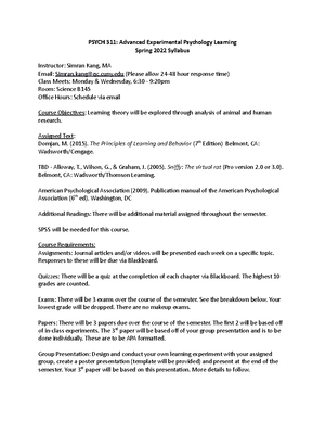 Psych 311 - Exam 2 Review Sheet - PSYCH 311 - REVIEW FOR EXAM 2 ...